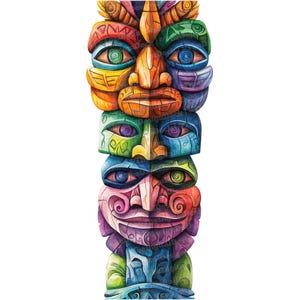 12x Tribal Totem Pole Clipart, Indigenous Artwork, High Quality Jpgs ...