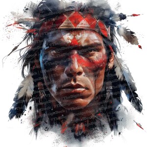 12x Native American Warrior Clipart, Red Indians Clipart, Printable ...