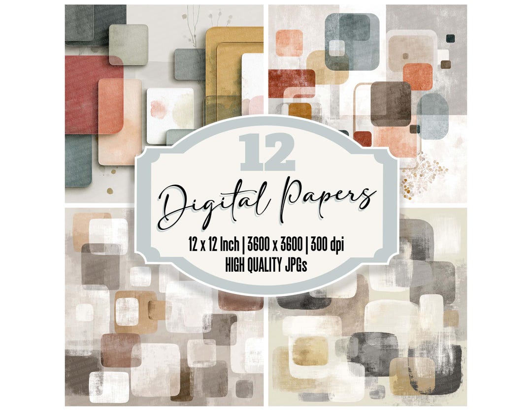 12x Clay Linen Junk Journal Paper Neutral Digital Paper Pack Soft ...