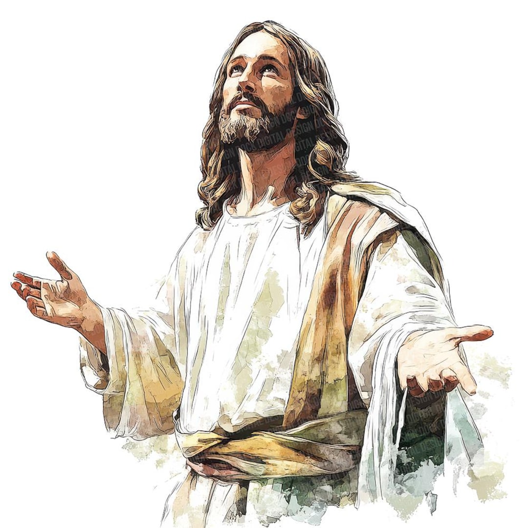 Jesus Christ PNG Clipart, 12x Watercolor Religious Art Clip Art Set ...