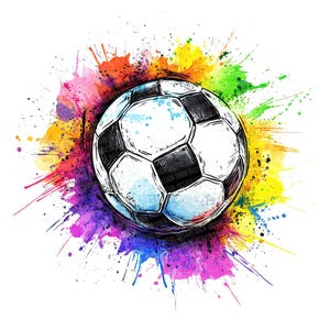 Soccer Ball PNG Clipart, 12x Watercolor Sports Clip Art Set, Printable ...