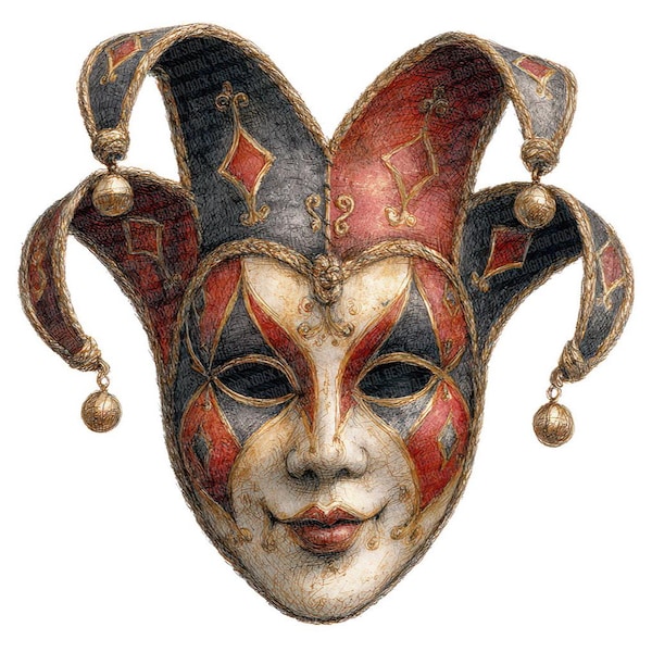 Jester Mask and Hat - Etsy UK