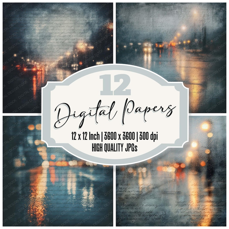 Wet Pavement Digital - Etsy