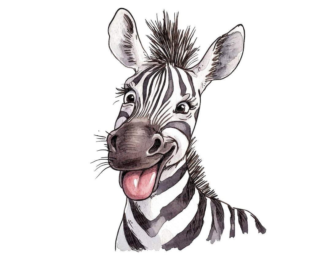 Silly Zebra PNG Clipart, 12x Funny Zebra Clip Art Set, Printable Zoo ...