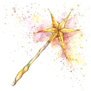 Magic Wand Clipart, 12 Jpgs, Princess Wand Illustration, Printable ...