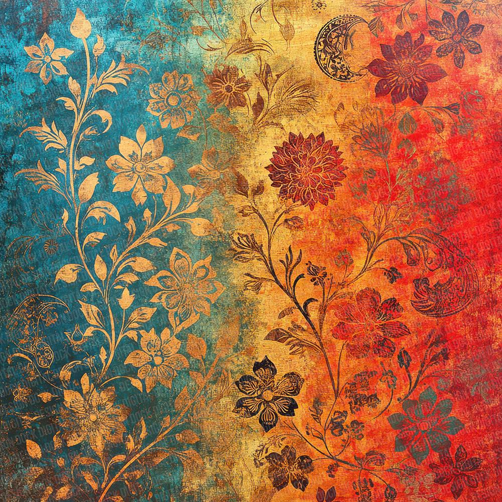 12x India Luxe Junk Journal Paper Vintage Digital Paper Pack Distressed ...