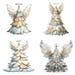 Angel Christmas Tree PNG Clipart, 12x Winged Holiday Trees Clip Art Set ...