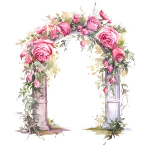12x Wedding Arch Clipart, Floral Archway Wedding Clipart,printable ...