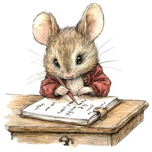 Mouse Writing at Desk PNG Clipart, 12x Mice Writing Clip Art Set ...
