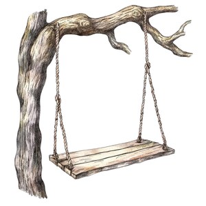 Tree Swing PNG Clipart, 12x Rustic Hanging Swings Clip Art Set ...
