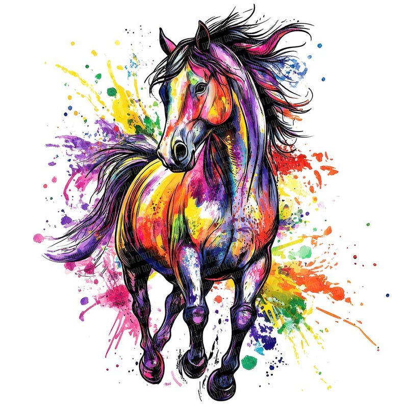 Boho Watercolor Horse Png - Etsy