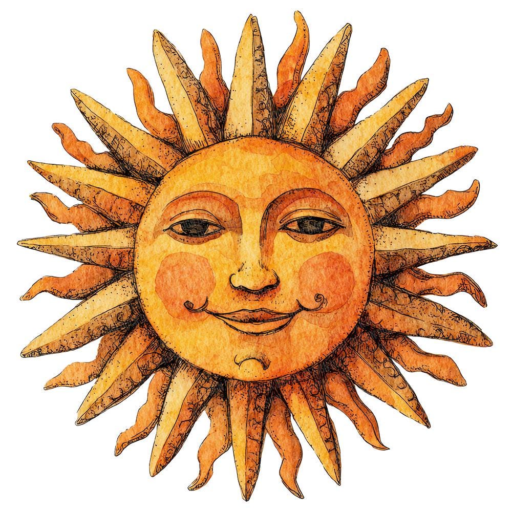Sun Face PNG Clipart, 12x Celestial Sun Clip Art Set, Printable ...