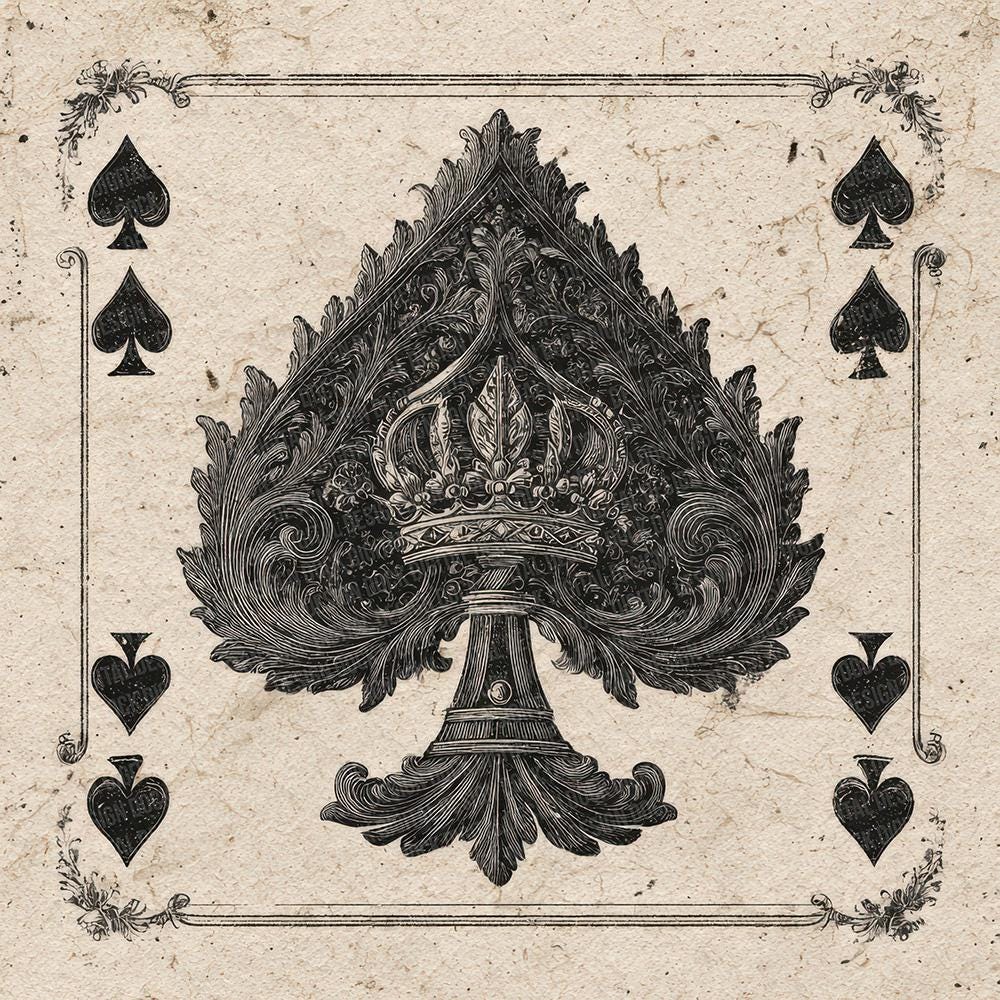 King Spades Playing Card Digital Paper Pack 12x Vintage Royal Design ...