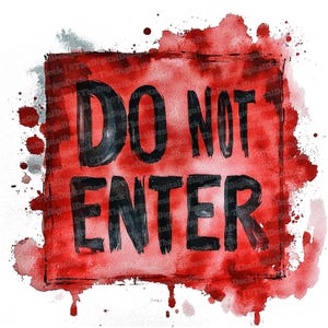 Watercolor Do Not Enter Sign, 12x High Quality Jpgs, Halloween Clipart ...