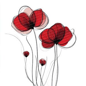 Ruby Floral PNG Clip Art, 12x Abstract Flower Clipart Set, Printable ...