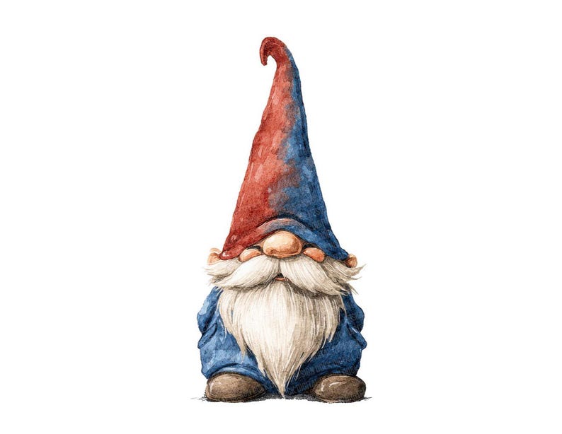 Cheerful Gnome Character PNG Clipart, 12x Watercolor Gnome Clip Art Set ...