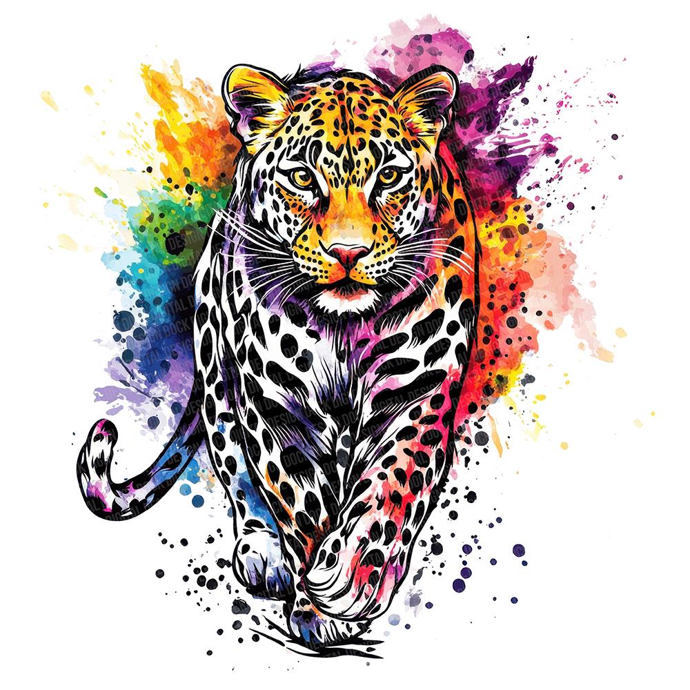 Leopard PNG Clip Art, 12x Watercolor Splatter Leopard Clipart PNG Set ...