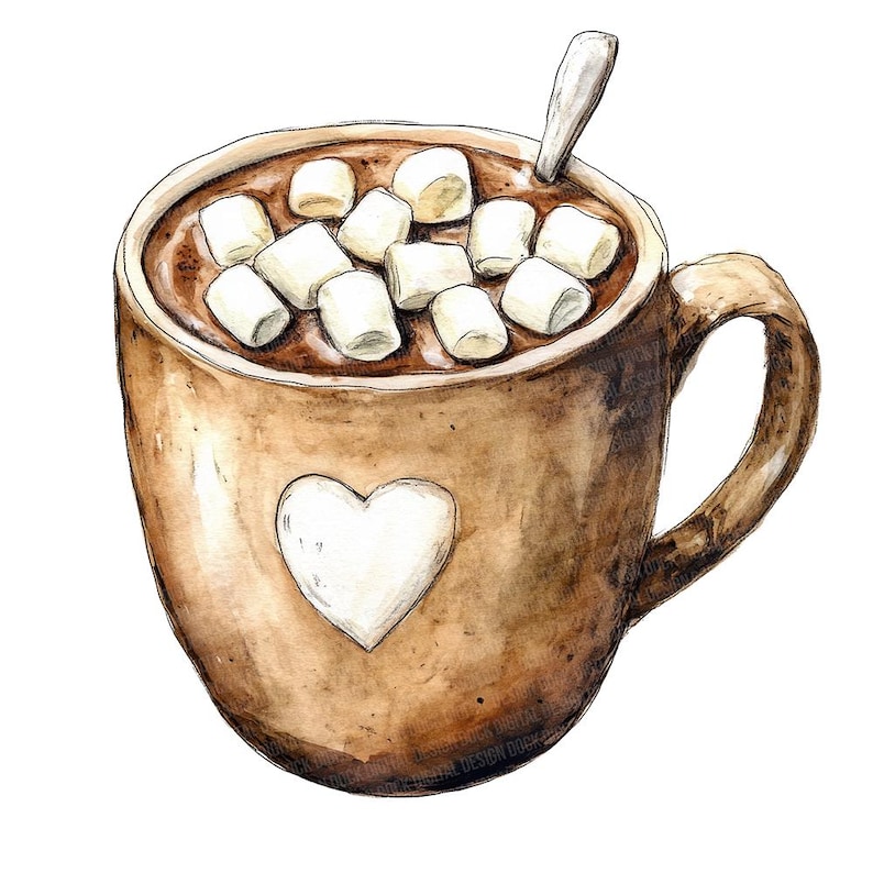 Hot Cocoa PNG Clipart, 12x Valentine Mug Clip Art Set,printable ...
