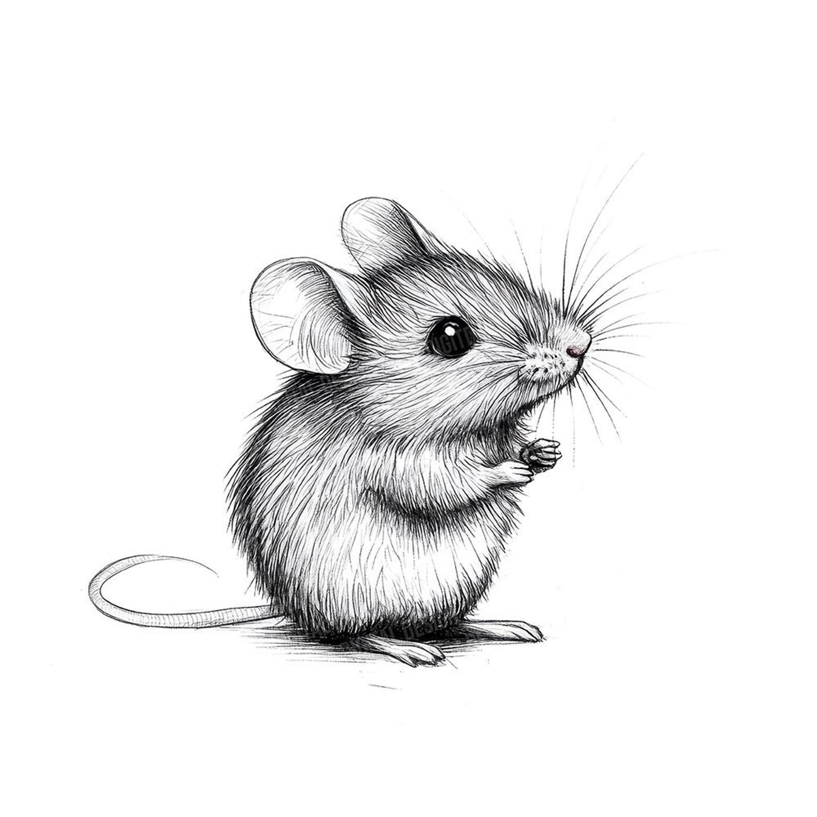 Mouse Sketch PNG Clipart, 12x Intricate Cute Mouse Illustrations ...