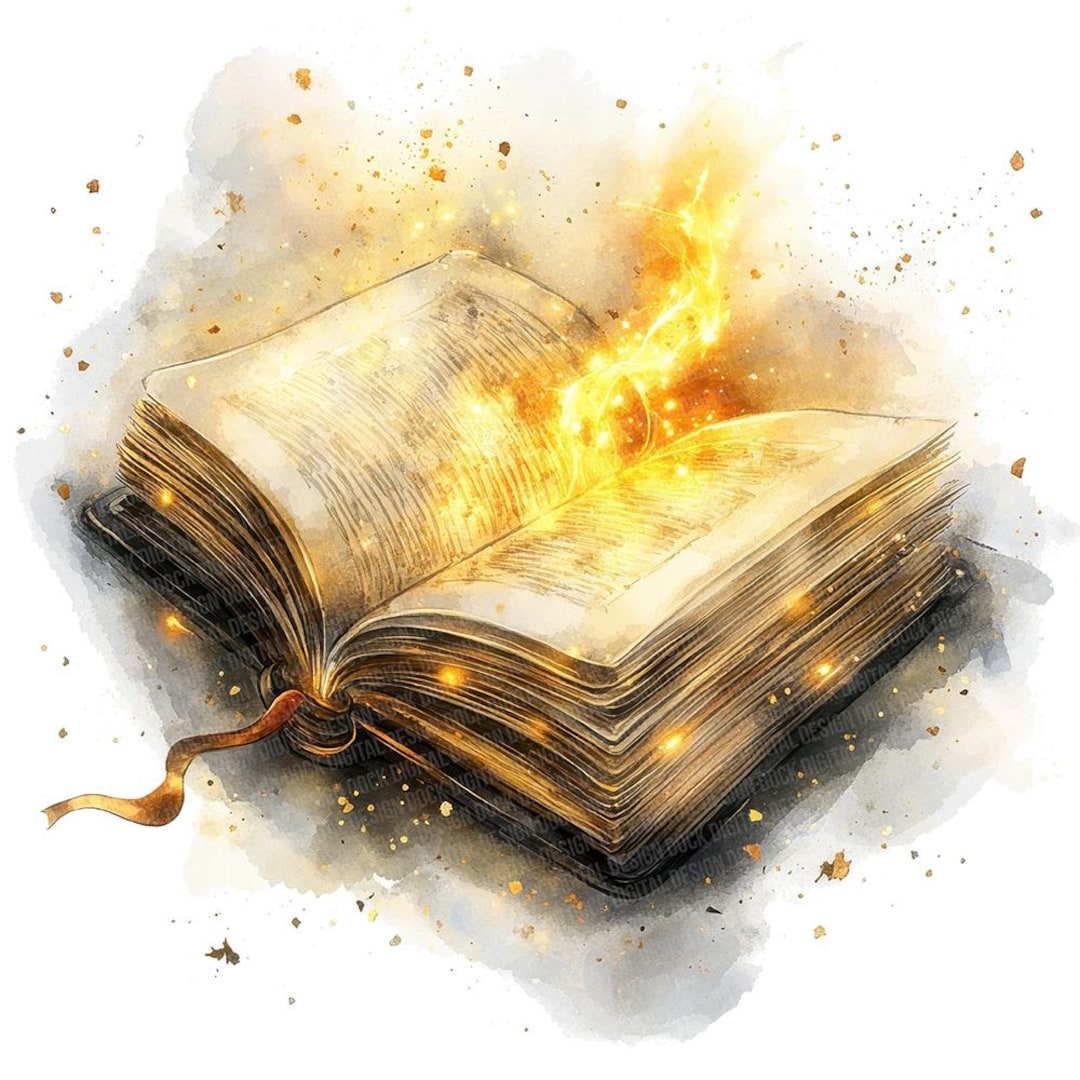 Magical Book PNG Clipart, 12x Watercolor Mystical Book Clip Art Set ...