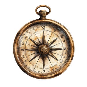 Vintage Compass PNG Clipart, 12x Nautical Clip Art Set, Printable ...