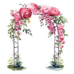 12x Wedding Arch Clipart, Floral Archway Wedding Clipart,printable ...