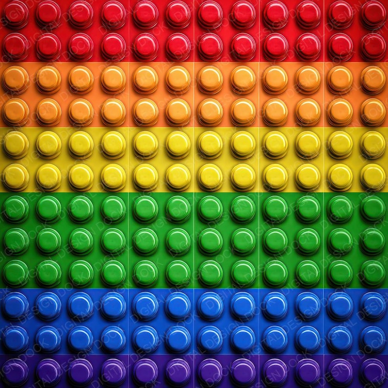 12x Rainbow Toy Bricks Digital Paper Colorful Plastic Texture Junk ...