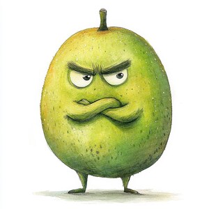 Grumpy Kiwi PNG Clip Art, 12x Funny Fruit Character PNG Clipart Set ...