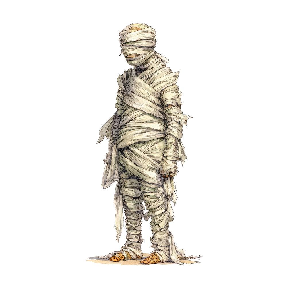 Mummy PNG Clipart, 12x Halloween Monster Clip Art Set, Printable ...