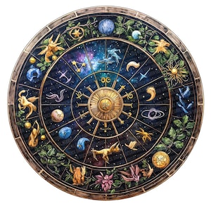 Zodiac Astrology Wheel Clipart, 12x Colorful Astrology Circle Clip Art ...