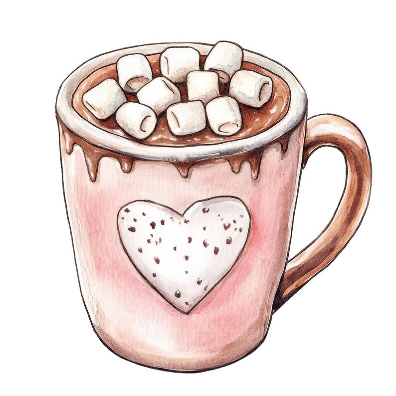Hot Cocoa PNG Clipart, 12x Valentine Mug Clip Art Set,printable ...