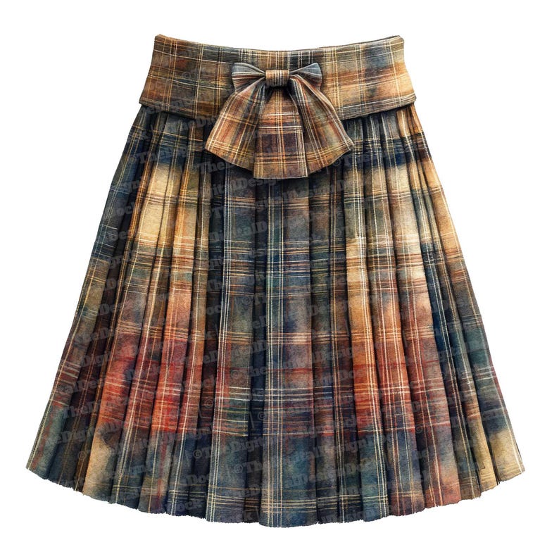 12 Highland Kilt Clipart, Watercolor Scottish Kilt Art, Printable ...