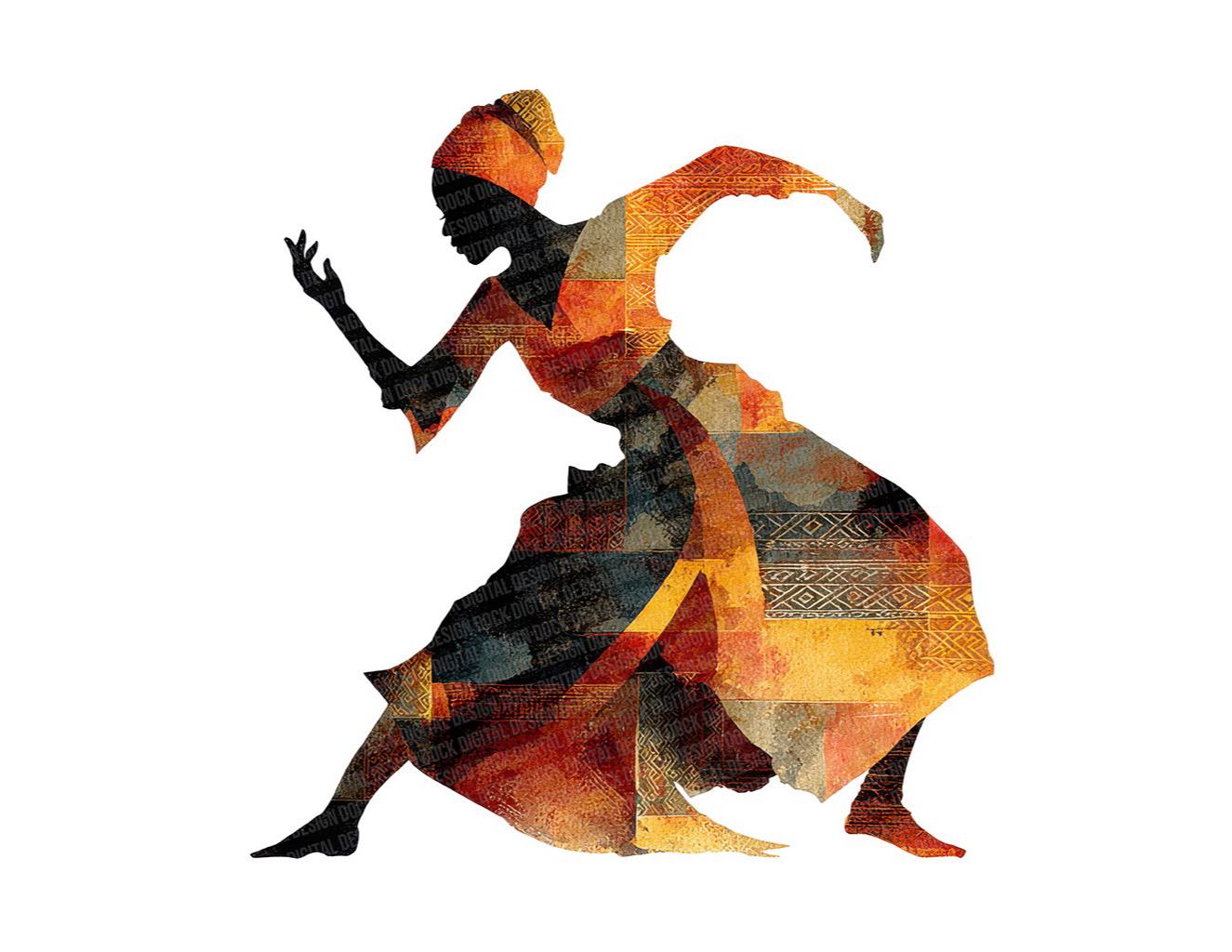 African Dance PNG Clip Art, 12x Traditional Woman Dancer Clipart Set ...