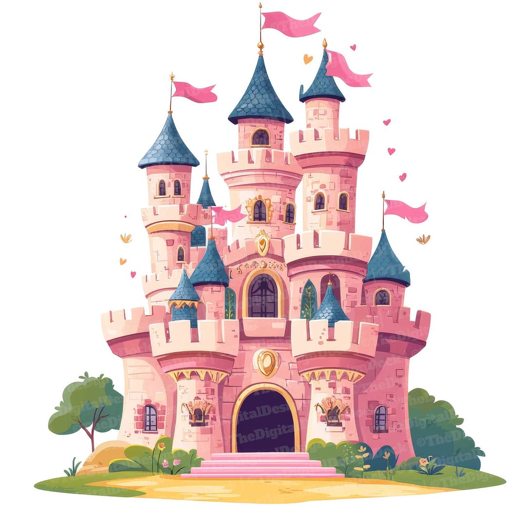 12 Princess Castle Clipart, Fairytale Castle, Printable Watercolor ...