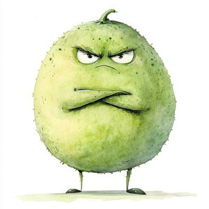 Grumpy Kiwi PNG Clip Art, 12x Funny Fruit Character PNG Clipart Set ...