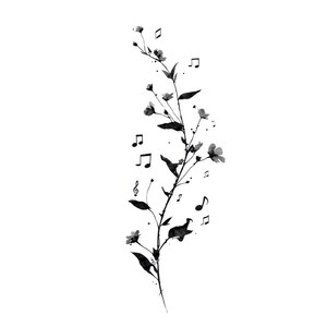 Music Note Flower PNG Clipart, 12x Wildflower Music Art Set, Printable ...