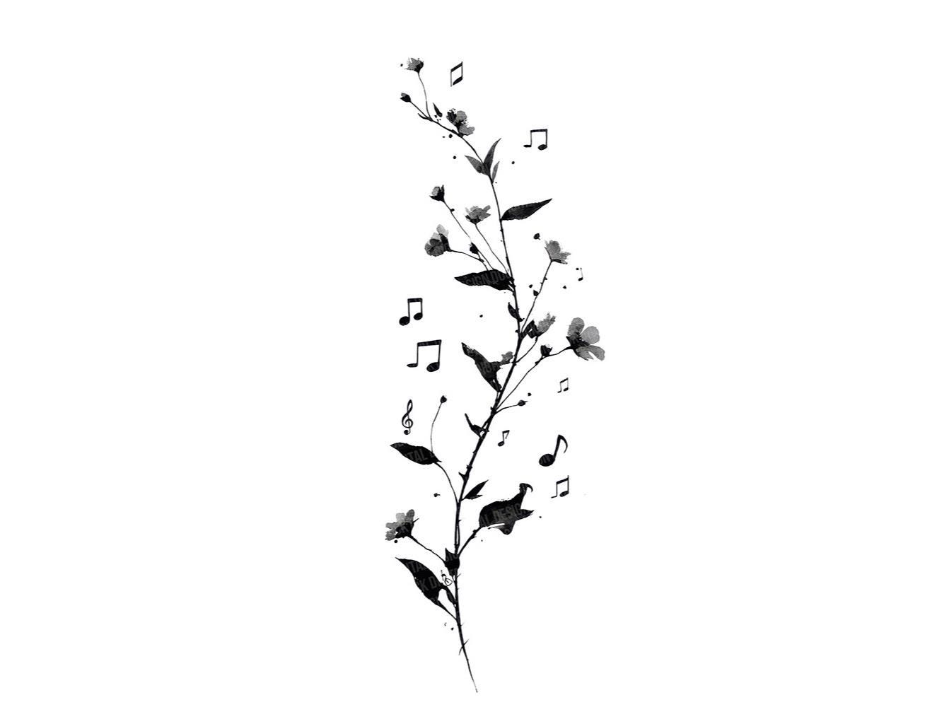 Music Note Flower PNG Clipart, 12x Wildflower Music Art Set, Printable ...