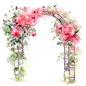 12x Wedding Arch Clipart, Floral Archway Wedding Clipart,printable ...
