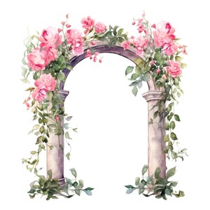 12x Wedding Arch Clipart, Floral Archway Wedding Clipart,printable ...