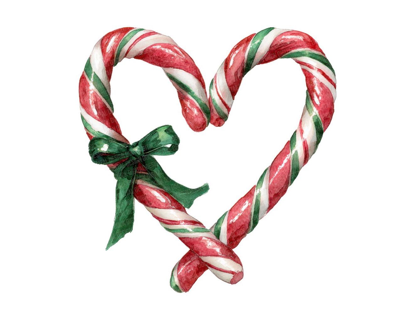 Candy Cane Christmas Heart PNG Clipart, 12x Holiday Candy Clip Art Set ...