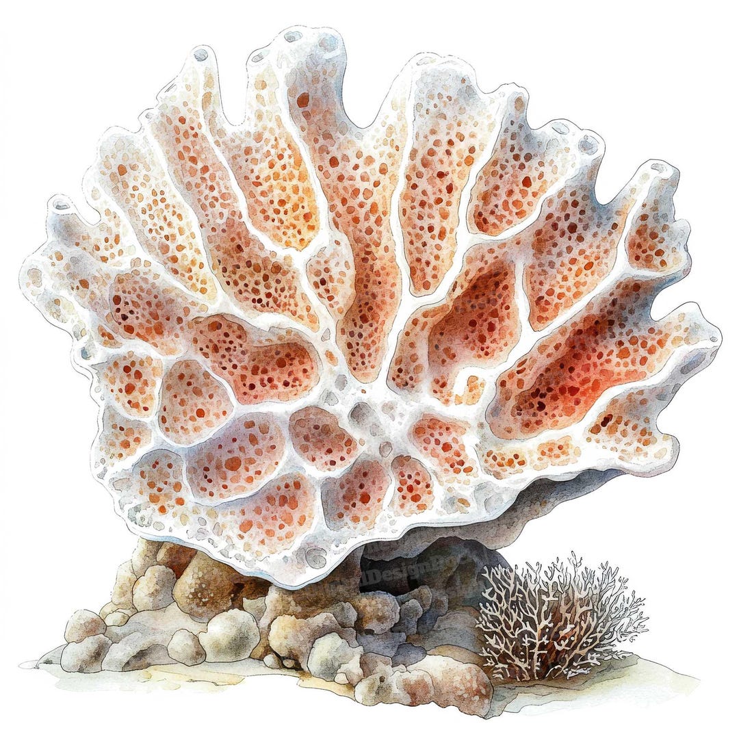 12 Coral Reef Clipart, Watercolor Sea Life, Printable Watercolor ...