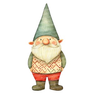 Watercolor Gnome Clip Art, 12x Cute Garden Gnome Clipart Set, Printable ...
