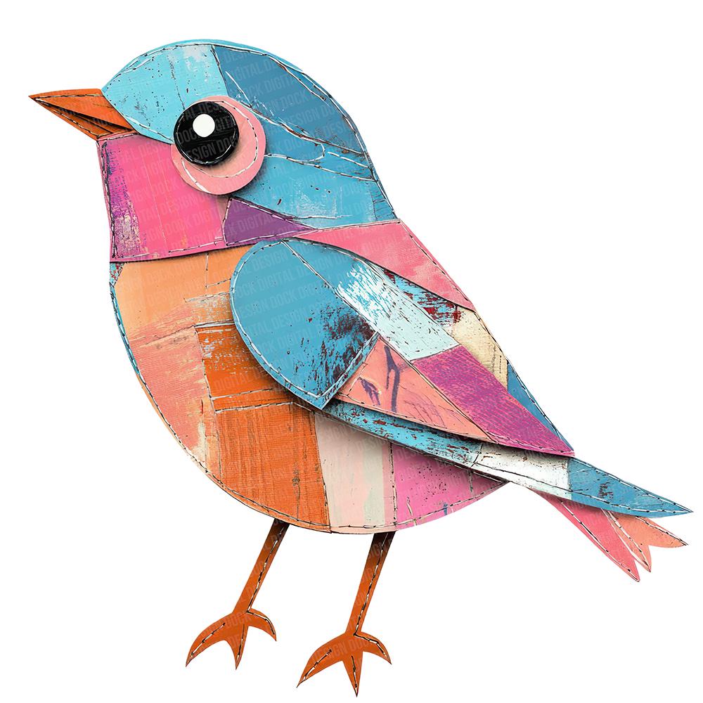 Paper Cut Bird Clipart, 12x Colorful Birds Clip Art Set, Printable ...