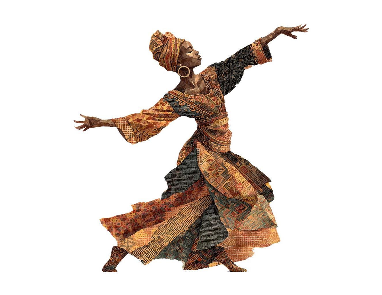 African Dance PNG Clip Art, 12x Traditional Woman Dancer Clipart Set ...