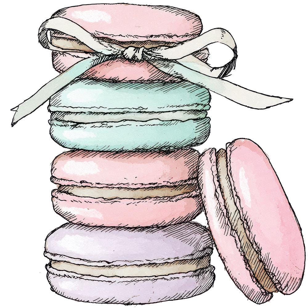 Macaron Stack PNG Clipart, 12x Pastel Dessert Clip Art Set, Printable ...
