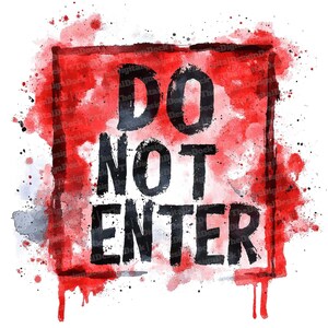 Watercolor Do Not Enter Sign, 12x High Quality Jpgs, Halloween Clipart ...