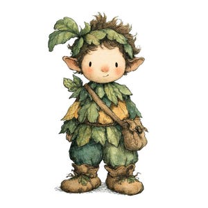 Playful Forest Elf PNG Clipart, 12x Woodland Elf Clip Art Set ...