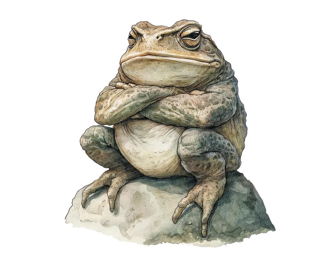 Grumpy Toad PNG Clipart, 12x Angry Frog Clip Art Set, Printable ...