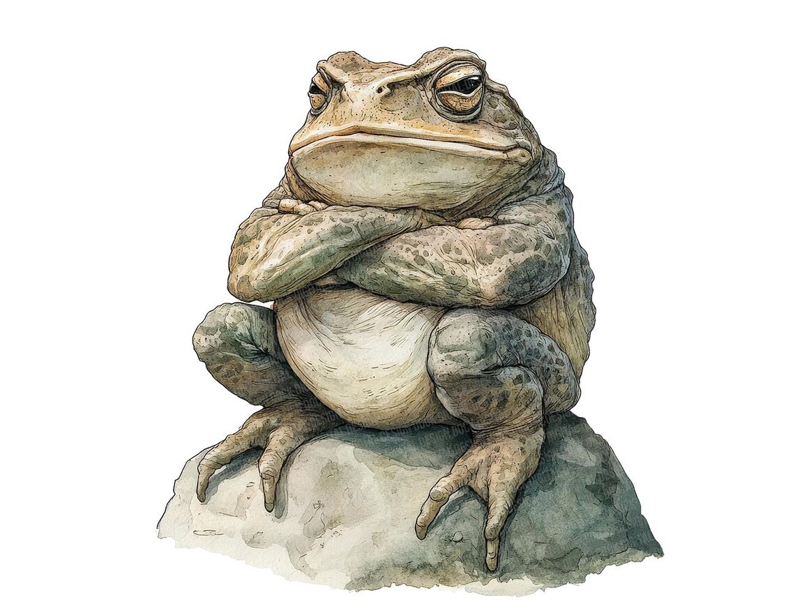 Grumpy Toad PNG Clipart, 12x Angry Frog Clip Art Set, Printable ...