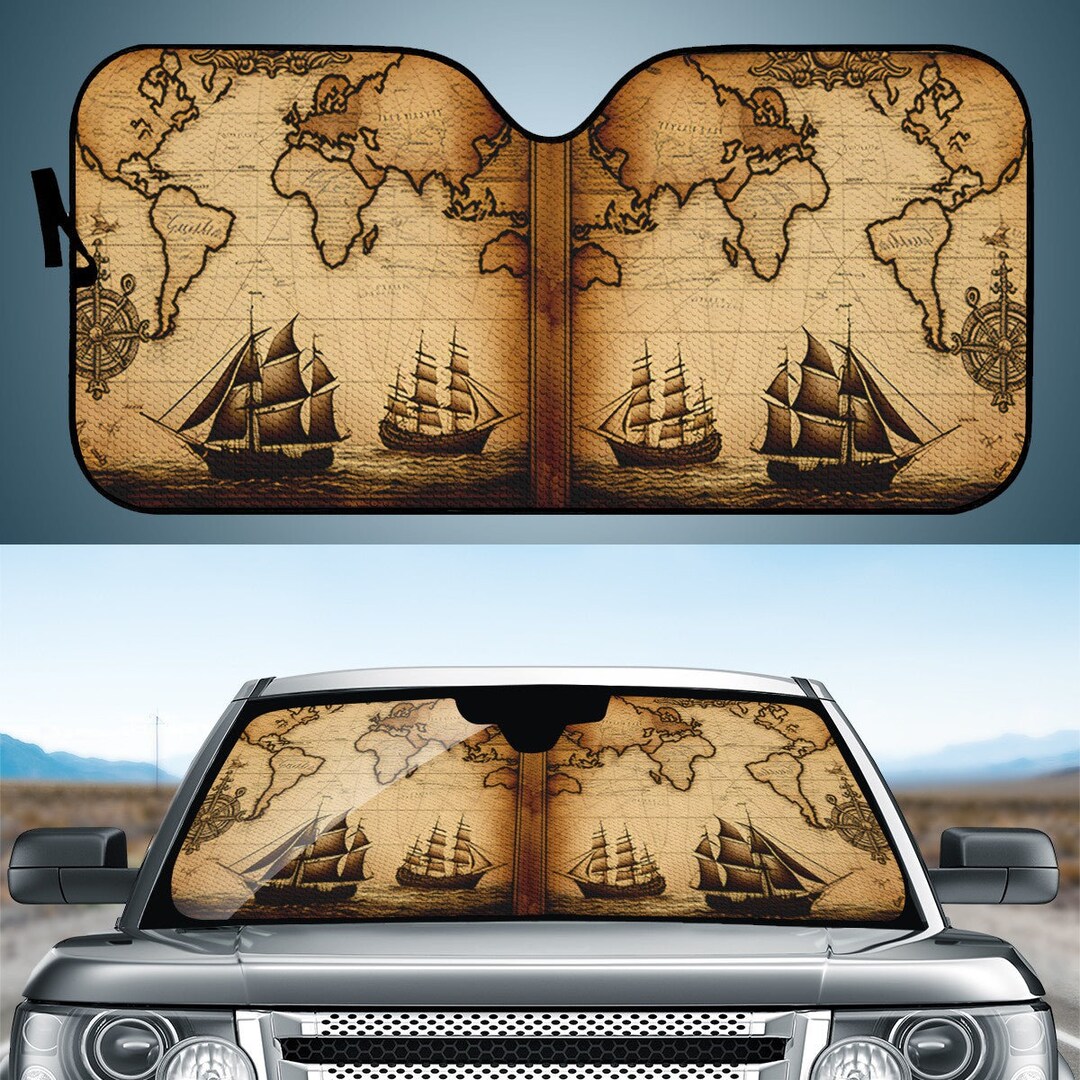 Old Maps 11 Auto Sun Shade Car Shade for Vehicle Windscreen - Etsy